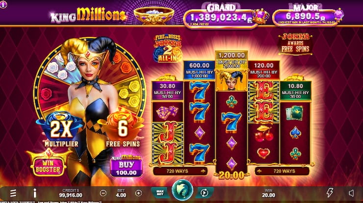 Fire and Roses Joker 2 All-In King Millions Slot Review, free Demo
