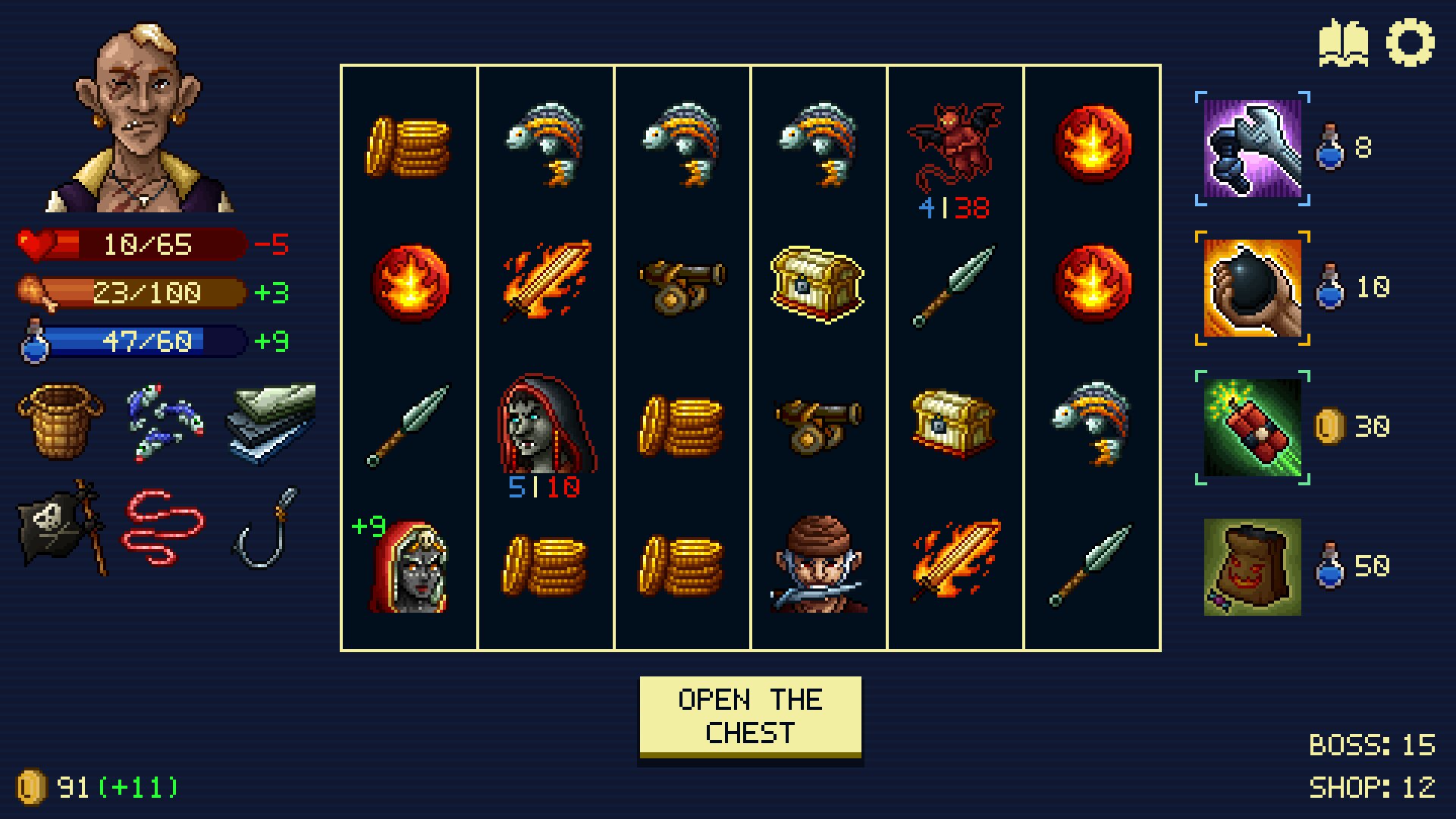 Spinny Dungeon: Fight monsters advancing through roguelike slot reels
